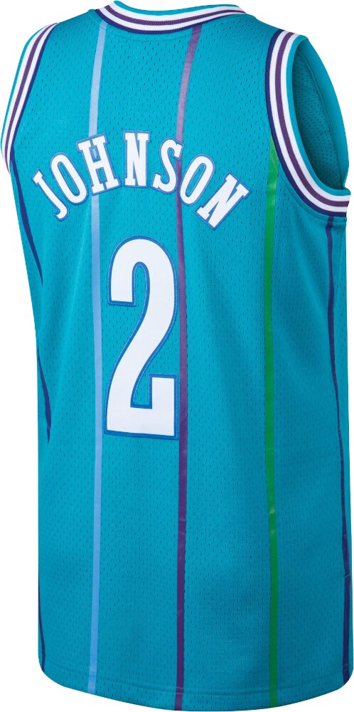 Mitchell & Ness 1992-93 Charlotte Hornets #2 Larry Johnson Teal Jersey Mitchell & Ness 1992-93 Charlotte Hornets #2 Larry Johnson Teal Jersey